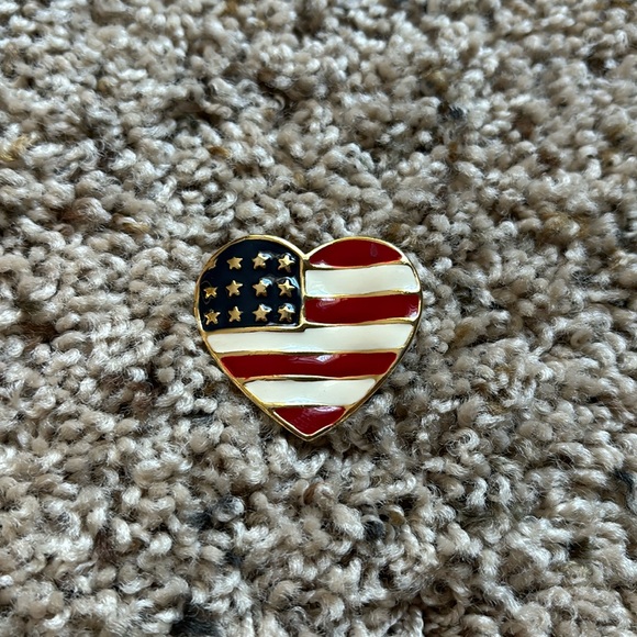 Jewelry | American Flag Heart Pin | Poshmark